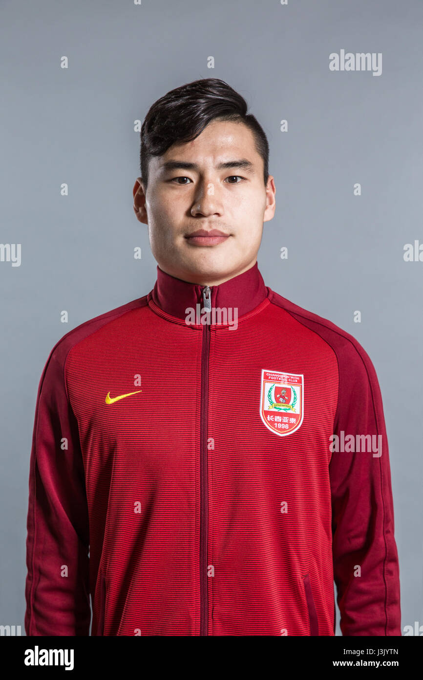 Portrait of Chinese soccer player Cheng Changcheng of Changchun Yatai F ...