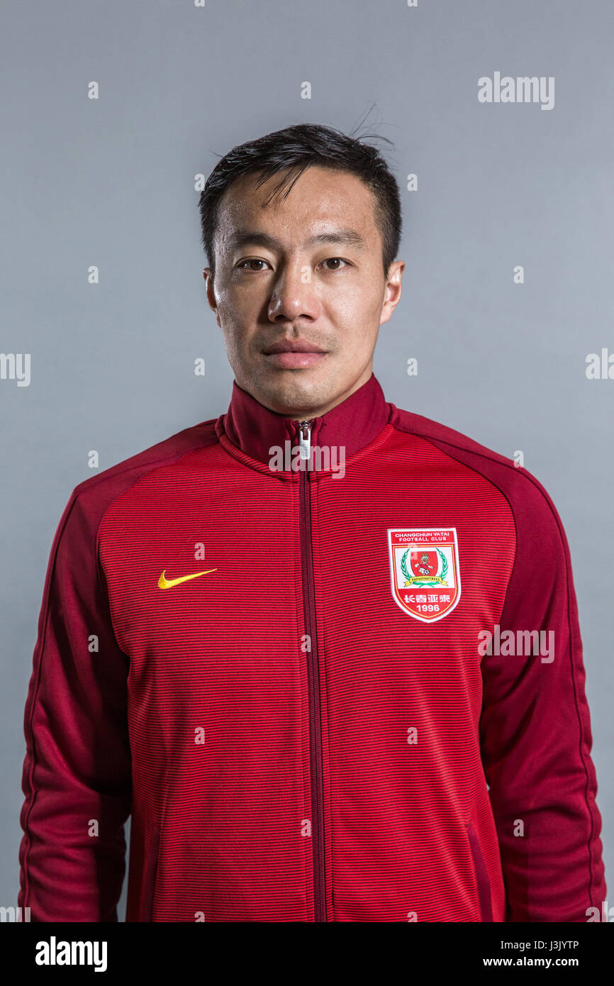 Portrait of Chinese soccer player Yan Feng of Changchun Yatai F.C. for ...