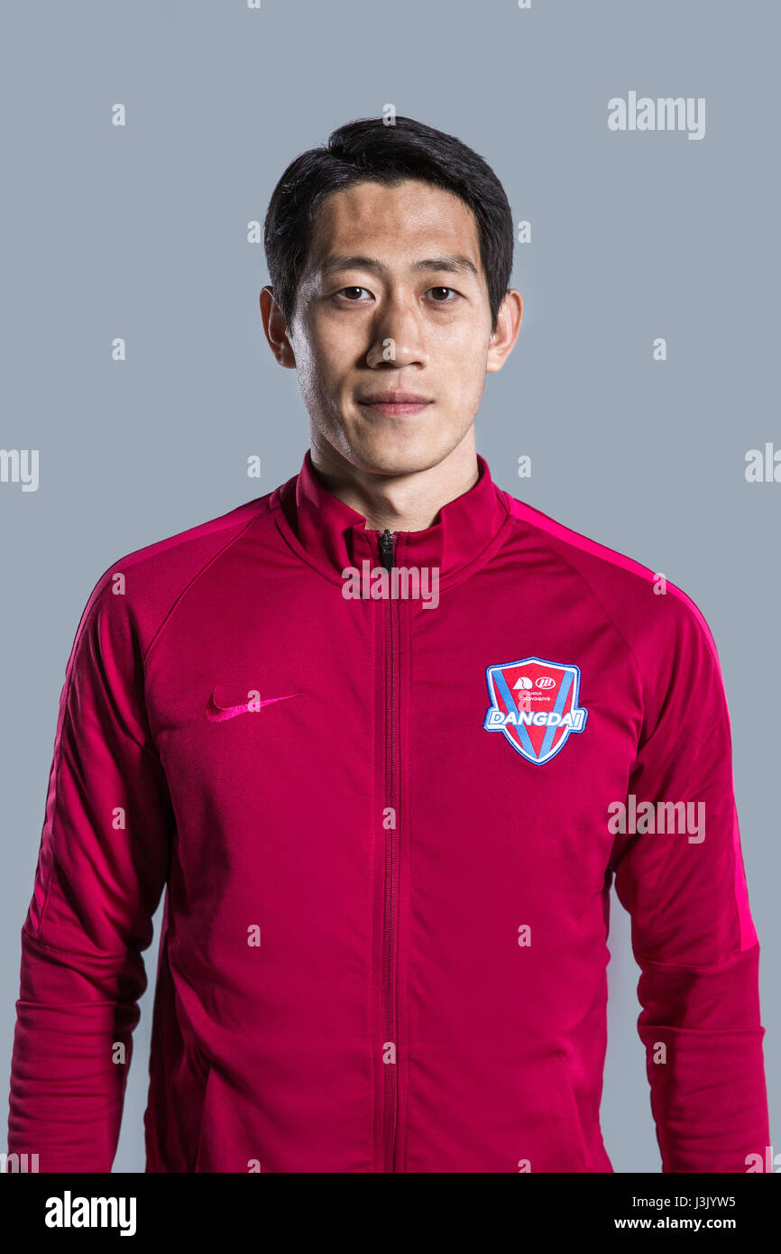Portrait of Chinese soccer player Chen Anqi of Chongqing Dangdai Lifan ...