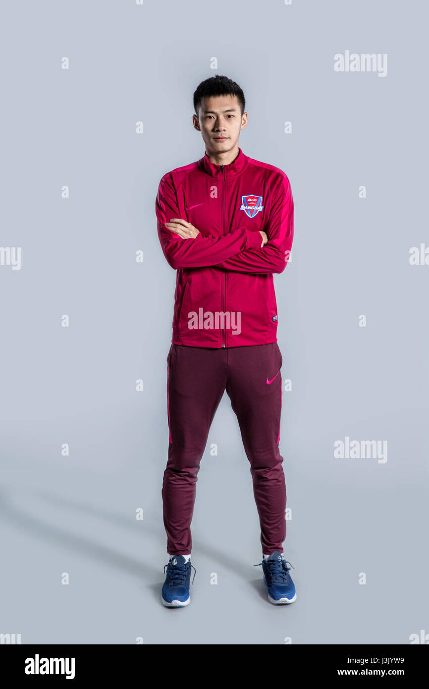Portrait of Chinese soccer player Wang Weicheng of Chongqing Dangdai ...