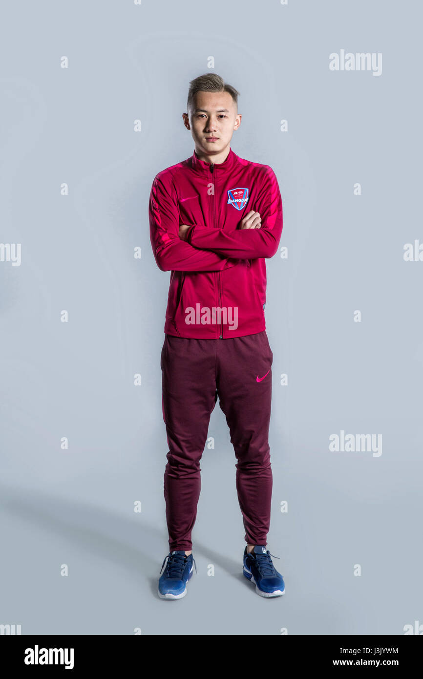 Portrait of Chinese soccer player Feng Jing of Chongqing Dangdai Lifan ...