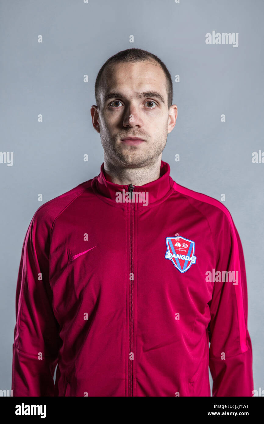 Portrait of Croatian soccer player Goran Milovic of Chongqing Dangdai ...