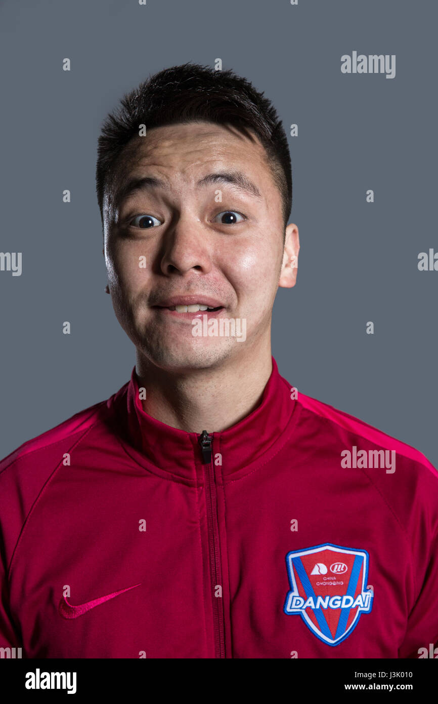 Portrait of Chinese soccer player Li Fang of Chongqing Dangdai Lifan F ...
