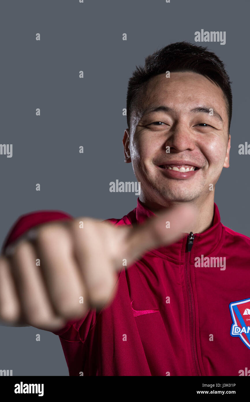 Portrait of Chinese soccer player Li Fang of Chongqing Dangdai Lifan F ...
