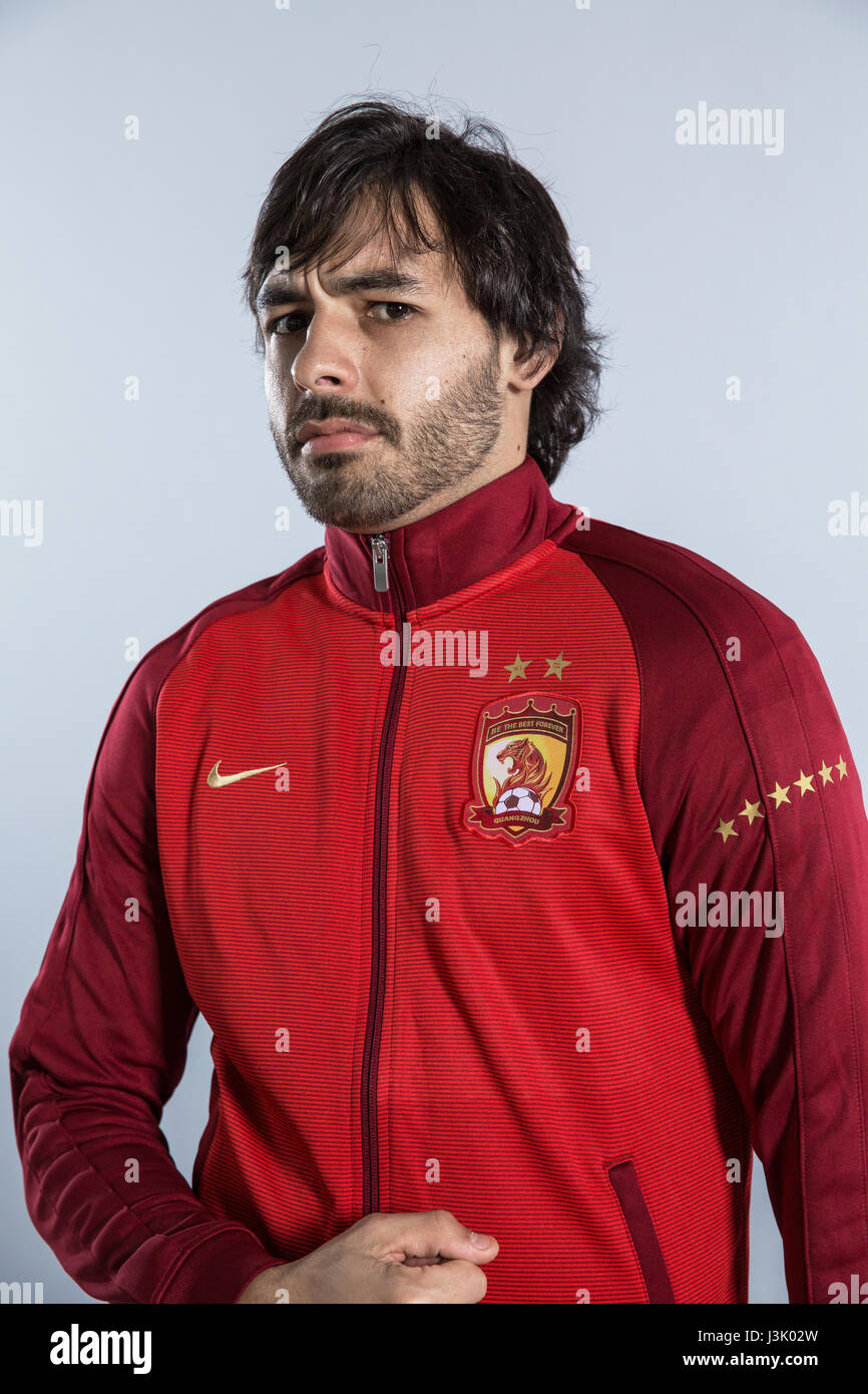 Portrait of Brazilian soccer player Ricardo Goulart of Guangzhou ...