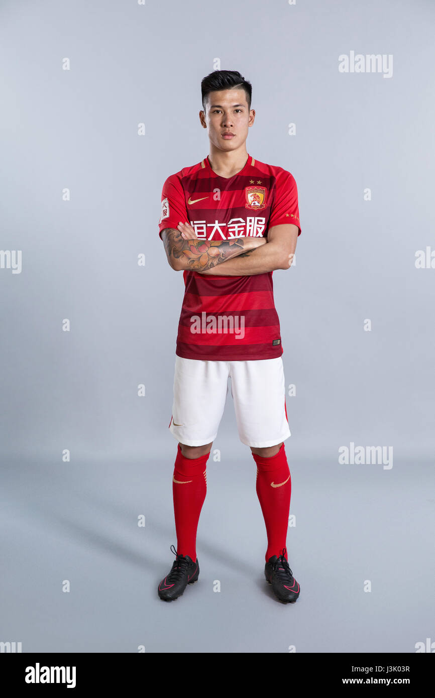 Portrait of Chinese soccer player Wang Junhui of Guangzhou Evergrande Taobao F.C. for the 2017 ...