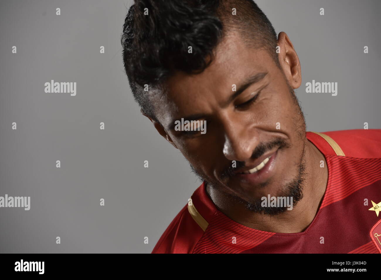 Portrait of Brazilian soccer player Paulinho of Guangzhou Evergrande ...