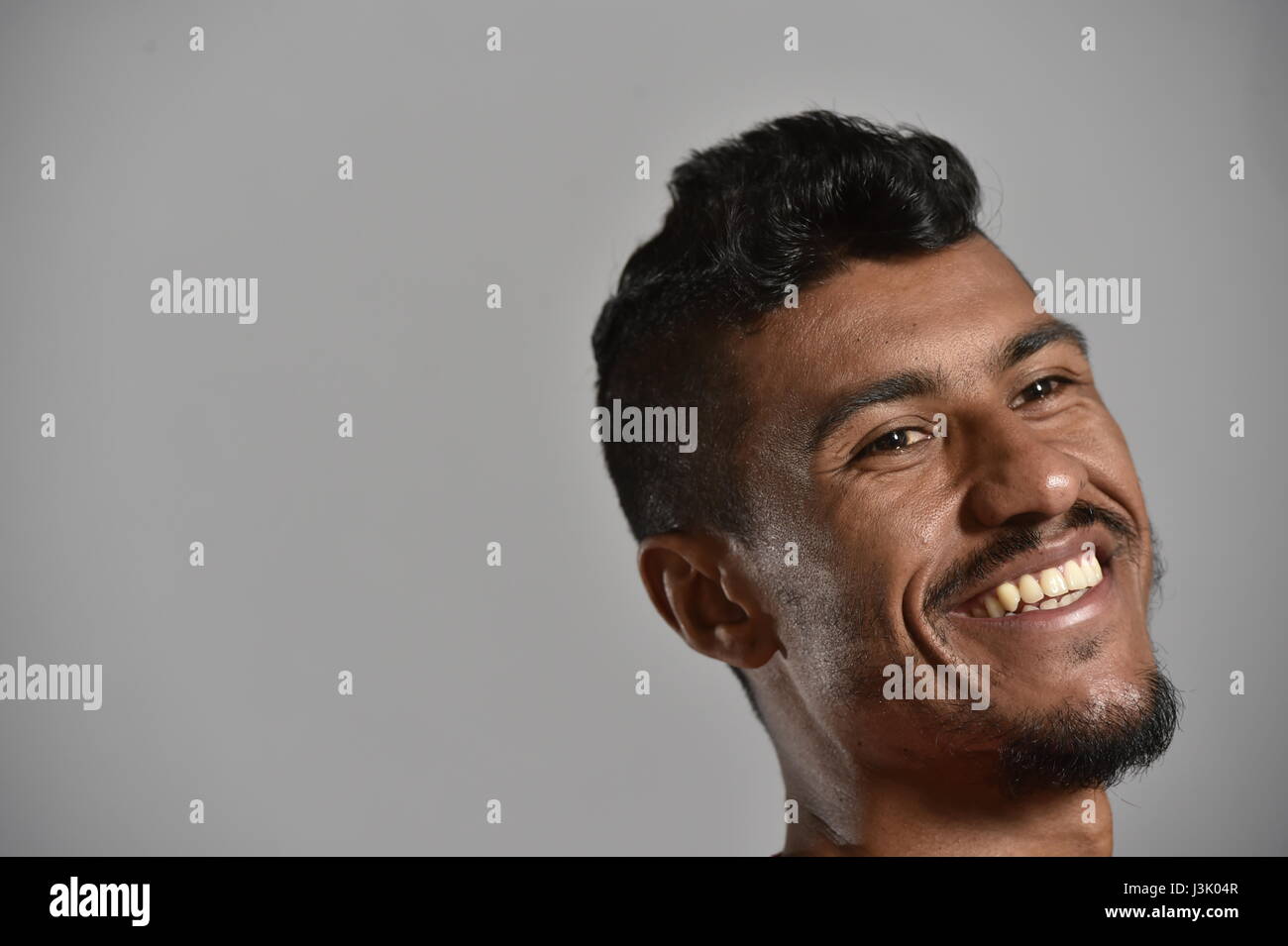 Portrait of Brazilian soccer player Paulinho of Guangzhou Evergrande ...