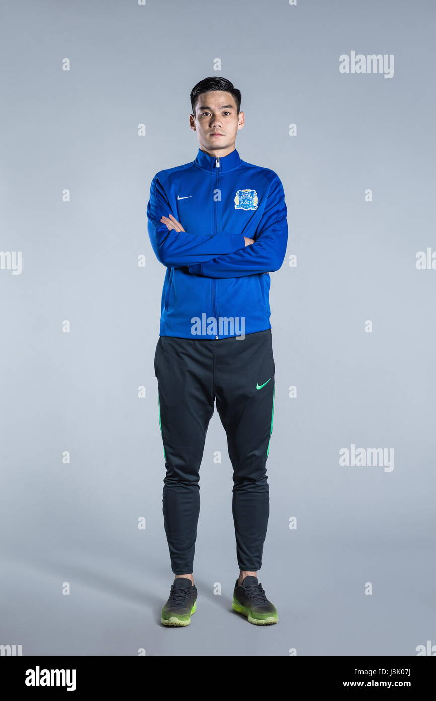 Portrait of Chinese soccer player Yi Teng of Guangzhou R&F F.C. for the ...