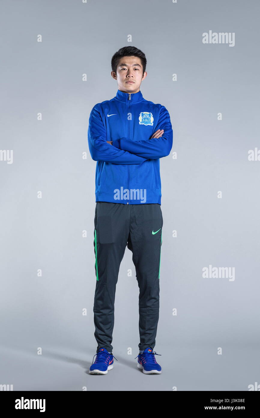 Portrait of Chinese soccer player Li Tixiang of Guangzhou R&F F.C. for ...