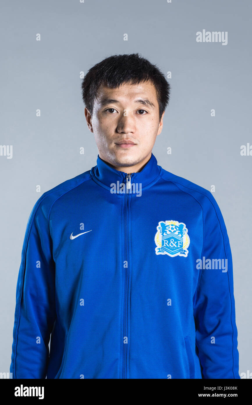 Portrait of Chinese soccer player Tang Miao of Guangzhou R&F F.C. for ...