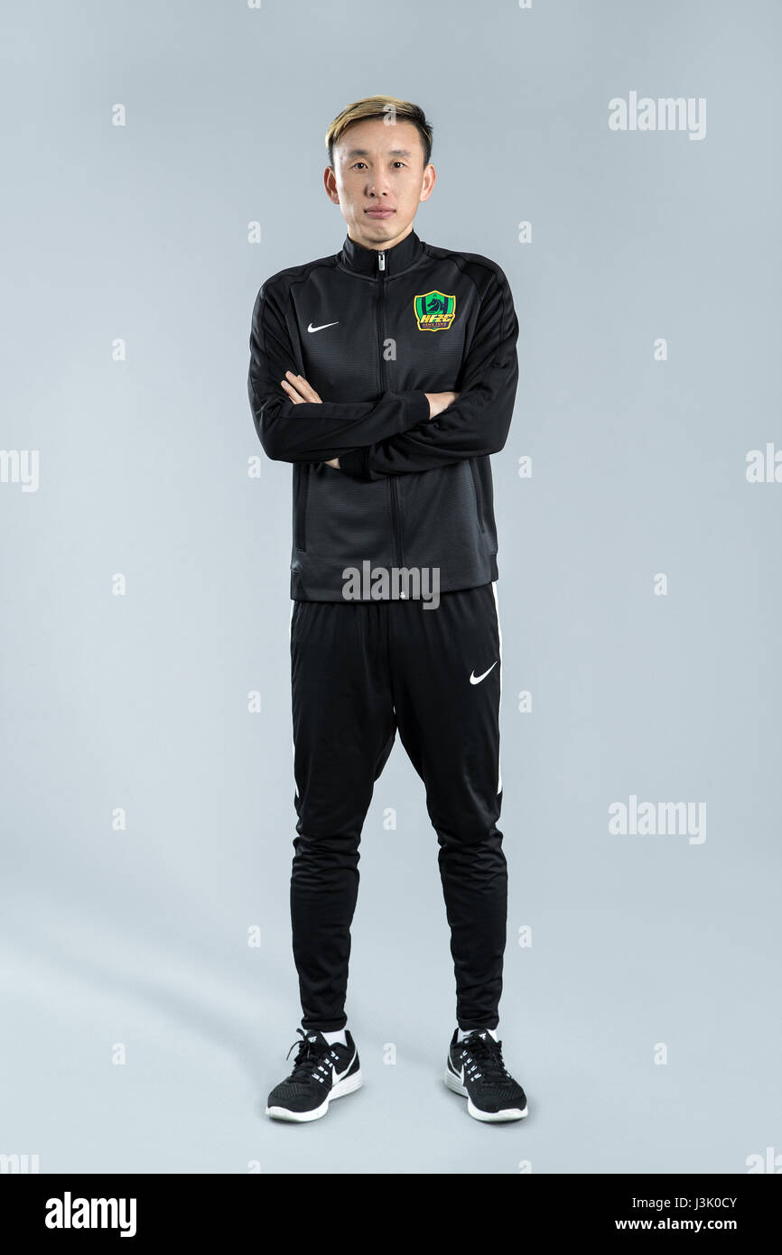Portrait of Chinese soccer player Liang Yanfeng of Guizhou Hengfeng ...