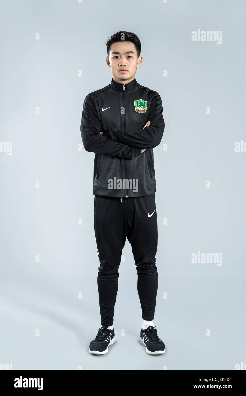 Portrait of Chinese soccer player Liang Xueming of Guizhou Hengfeng ...
