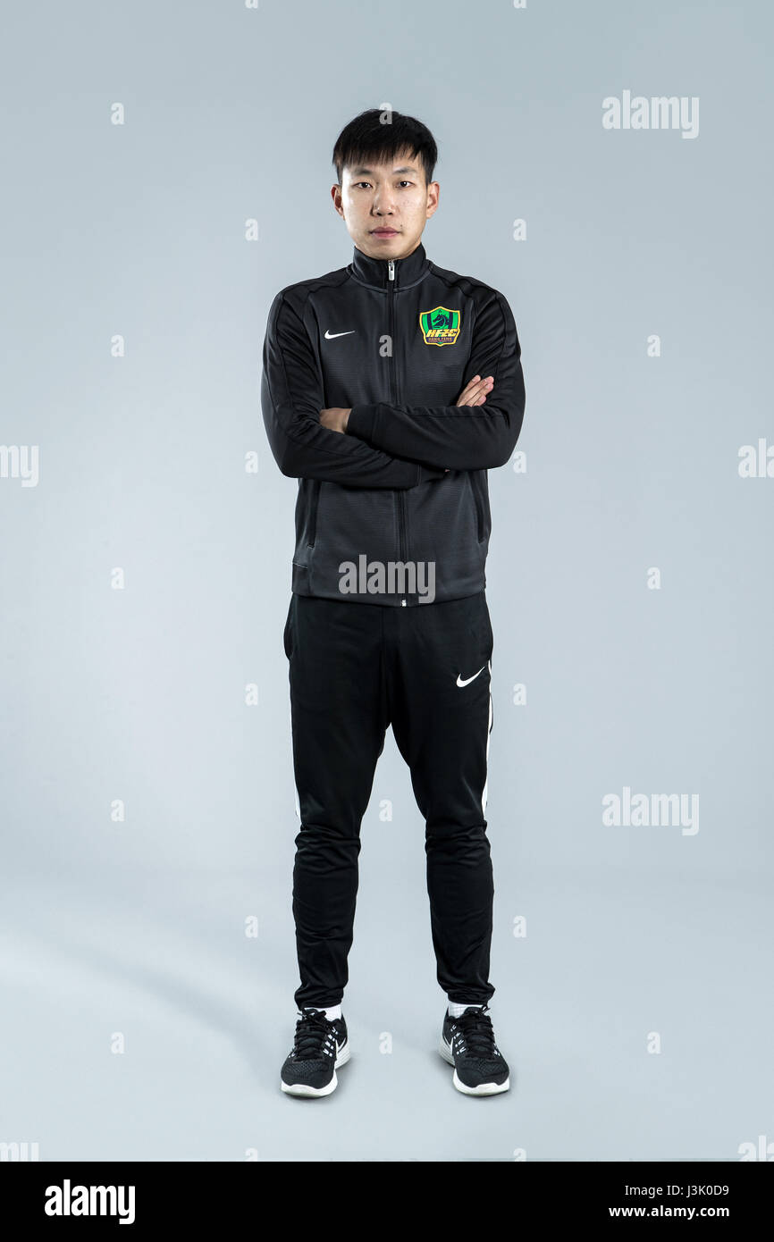 Portrait of Chinese soccer player Wang Fan of Guizhou Hengfeng Zhicheng ...