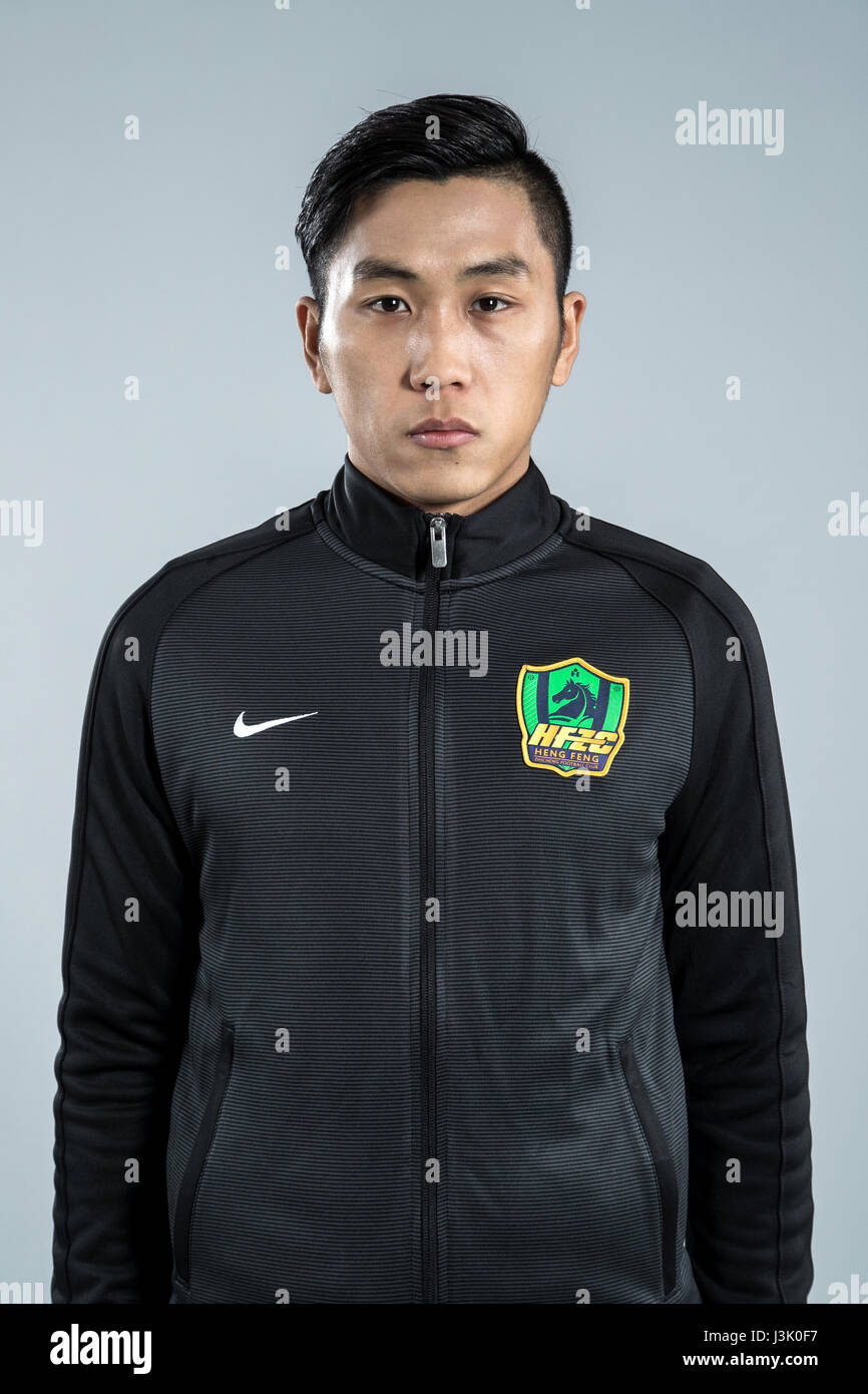 Portrait of Chinese soccer player Liu Hao of Guizhou Hengfeng Zhicheng ...