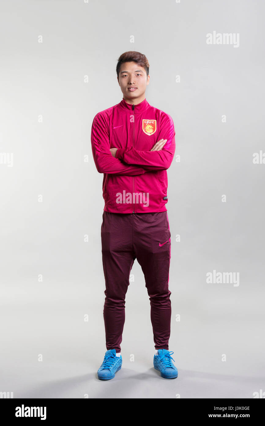 Portrait of Chinese soccer player Gui Hong of Hebei China Fortune F.C ...