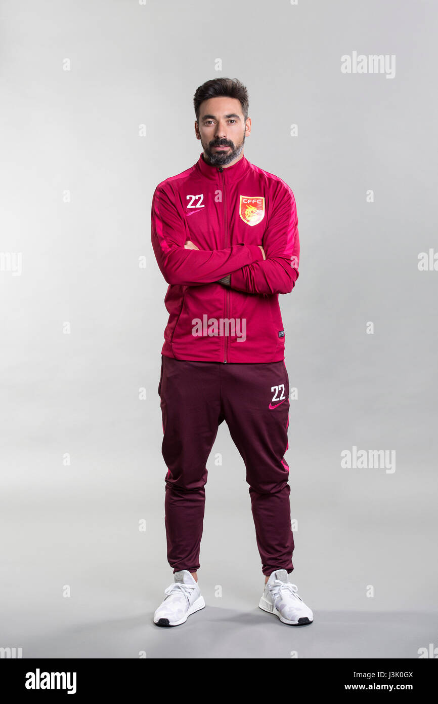 Portrait of Argentine soccer player Ezequiel Lavezzi of Hebei China ...