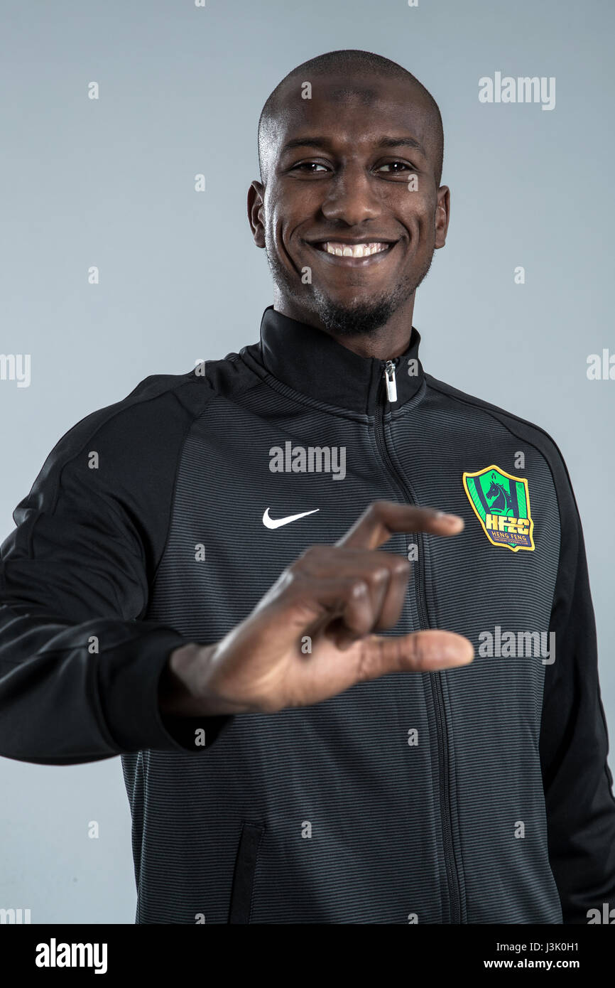 Portrait of Egyptian soccer player Ali Ghazal of Guizhou Hengfeng ...