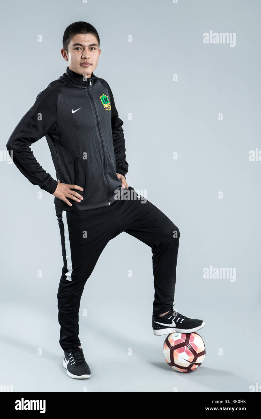 Portrait of Chinese soccer player Anwar Memet-Ali of Guizhou Hengfeng ...