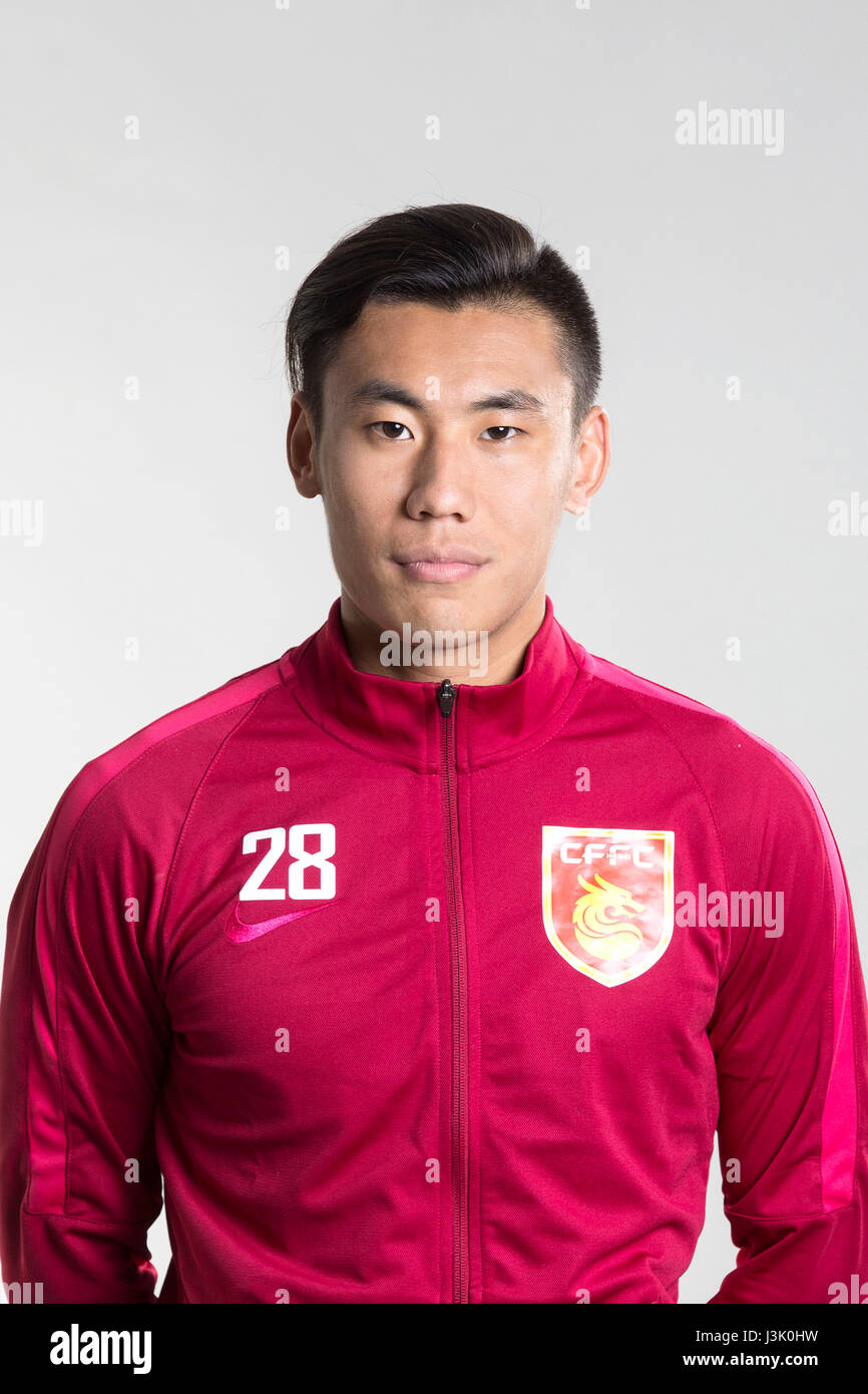 Portrait of Chinese soccer player Zhang Chengdong of Hebei China ...