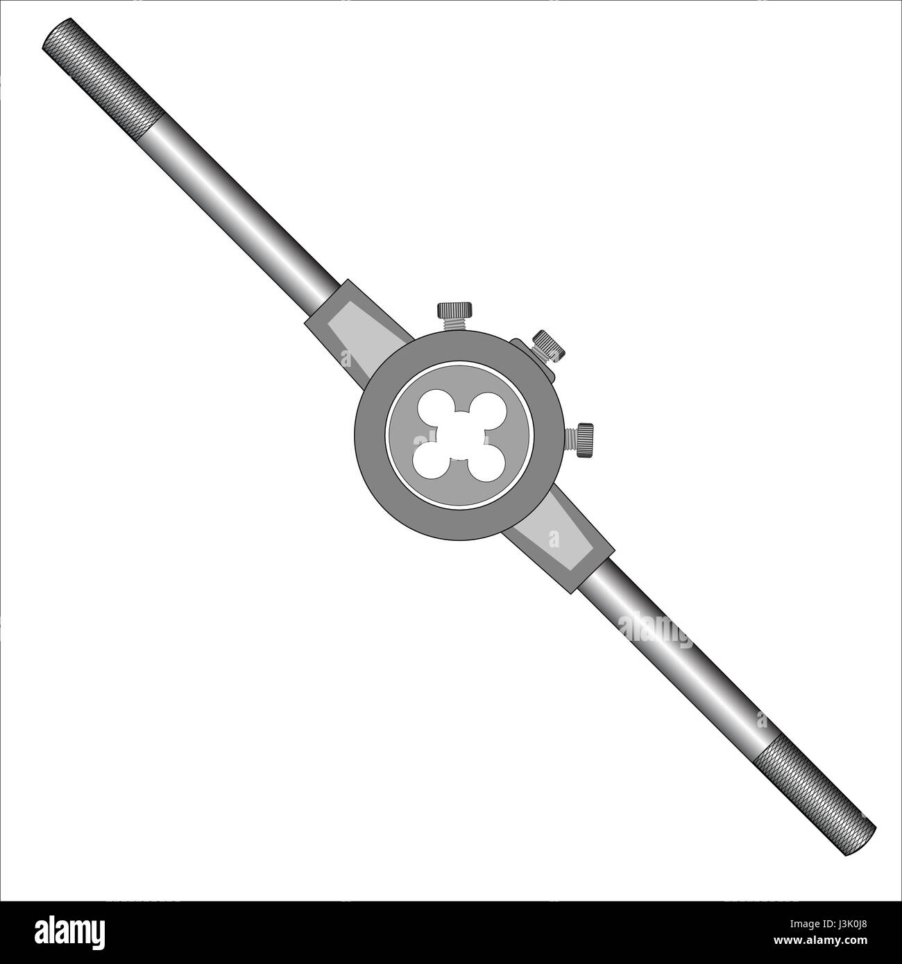 Die with holder - hand tool for threading on metal workpiece Stock ...