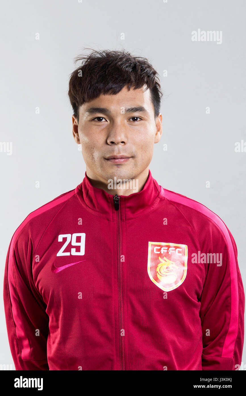 Portrait of Chinese soccer player Zhang Lifeng of Hebei China Fortune F.C. for the 2017 Chinese ...