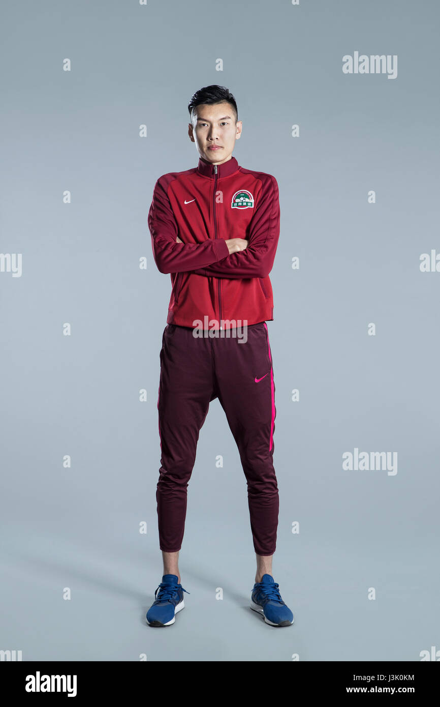 Portrait of Chinese soccer player Yang Changpeng of Henan Jianye F.C ...