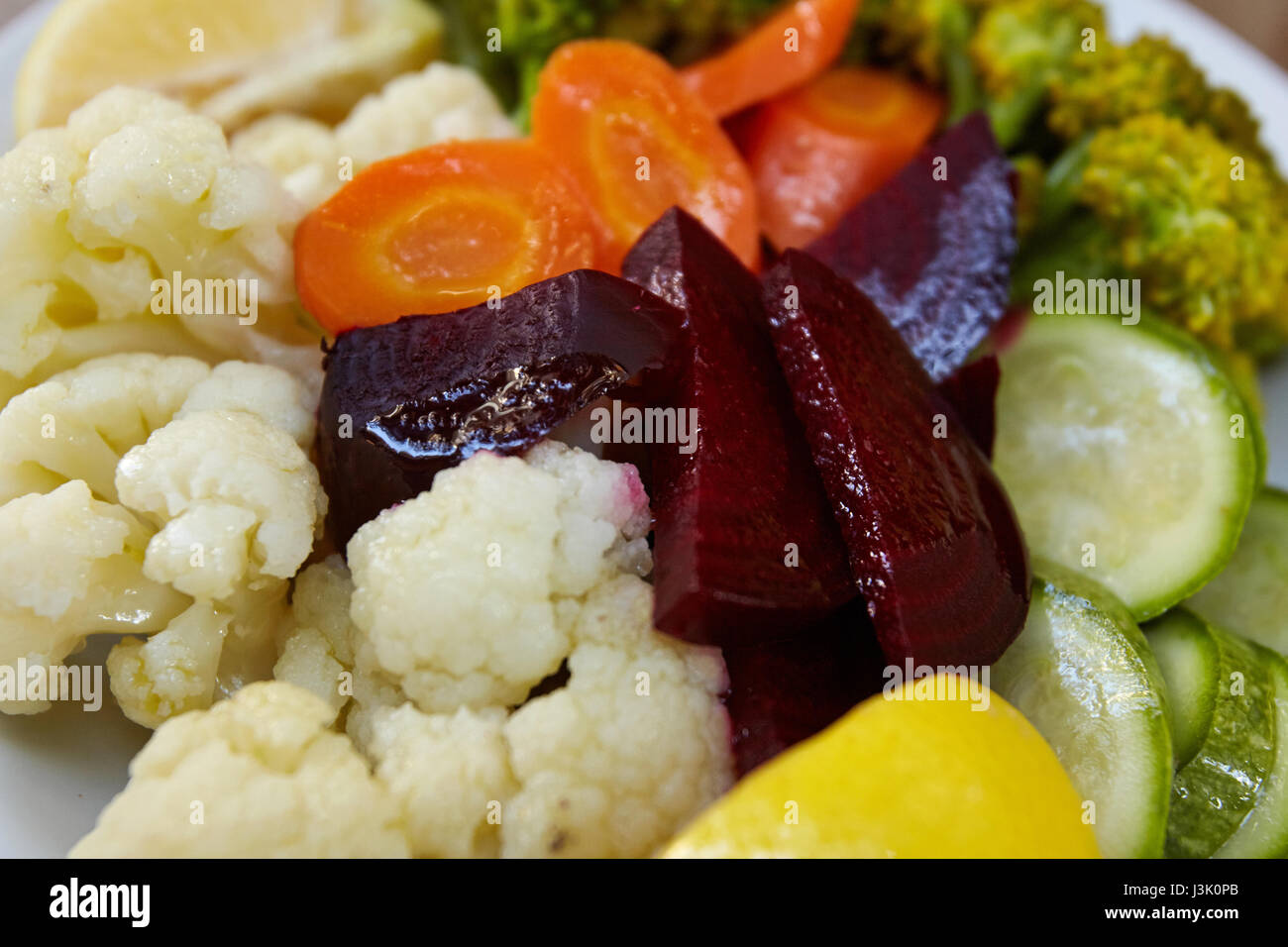 Boiled salad with broccoll,carrot,beetroot and caullflawer Stock Photo ...