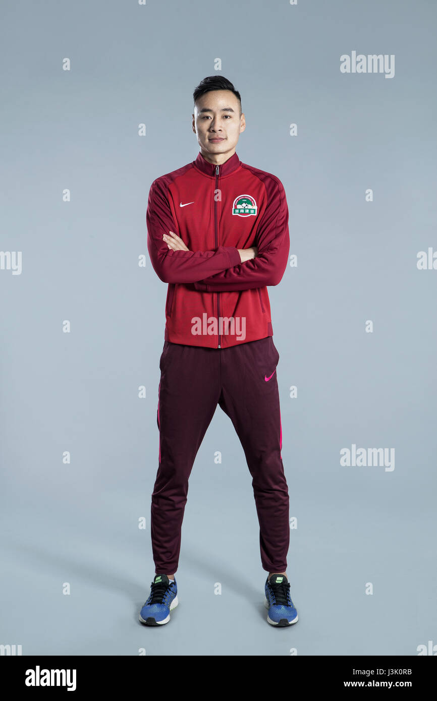 Portrait of Chinese soccer player Wu Yan of Henan Jianye F.C. for the ...