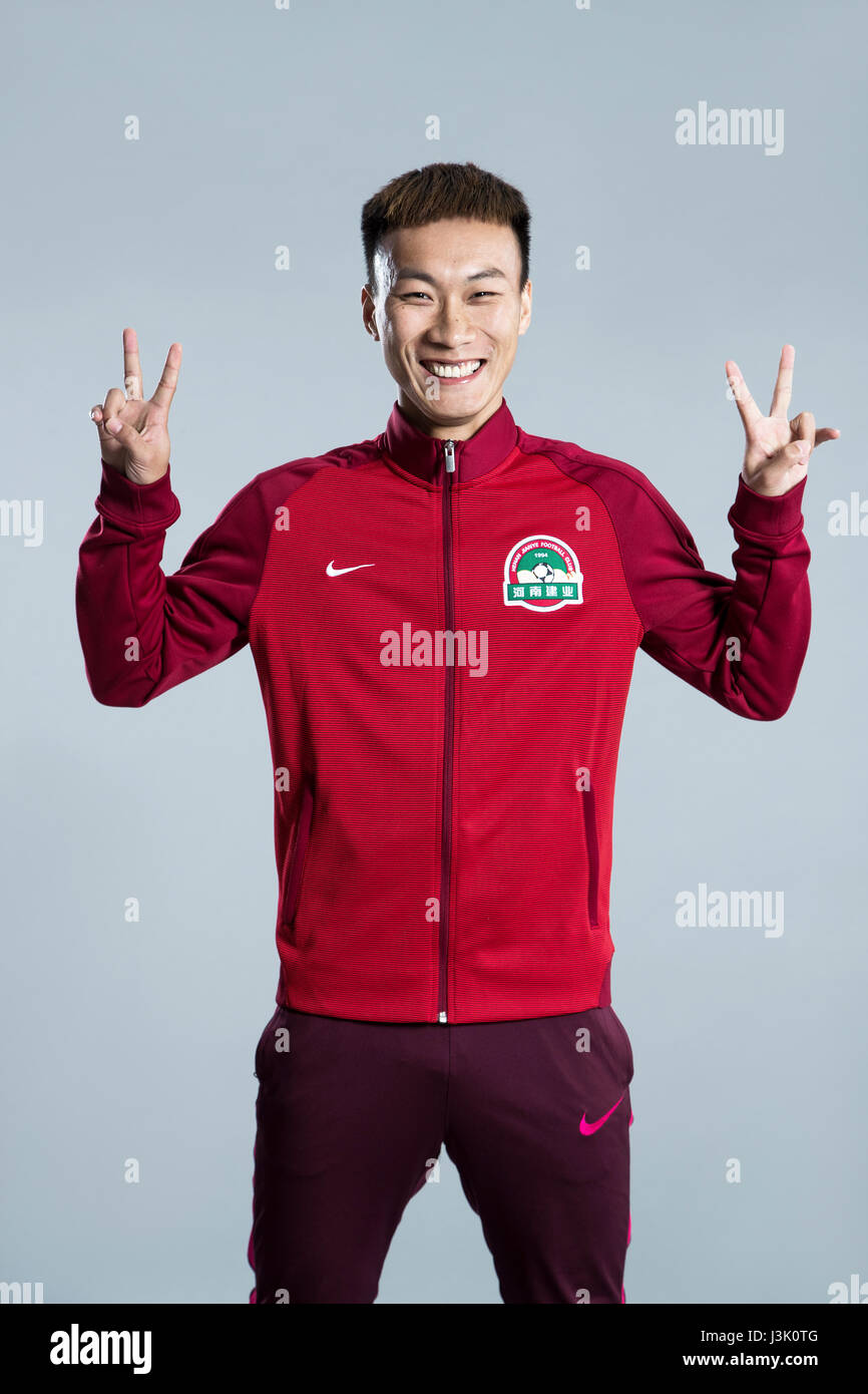 Portrait of Chinese soccer player Ke Zhao of Henan Jianye F.C. for the ...