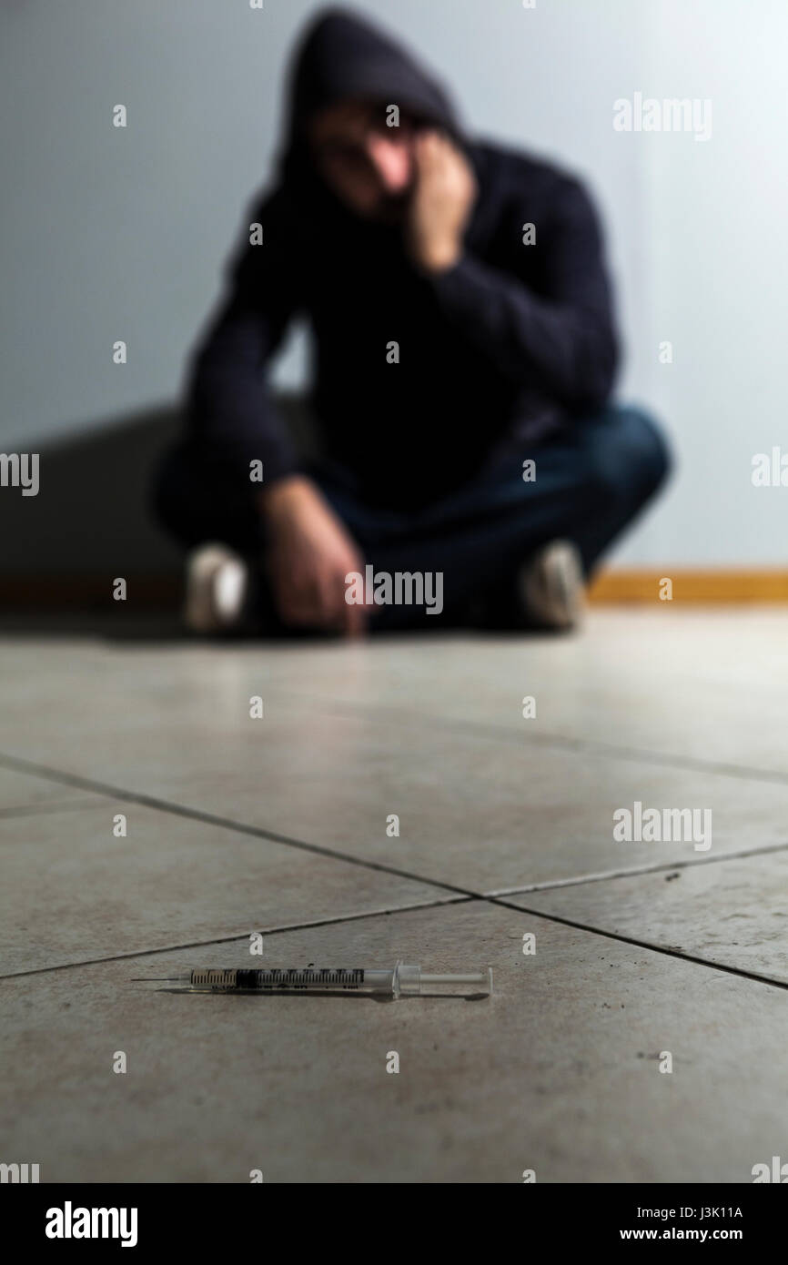Conceptual image on the subject of drug addiction Stock Photo - Alamy