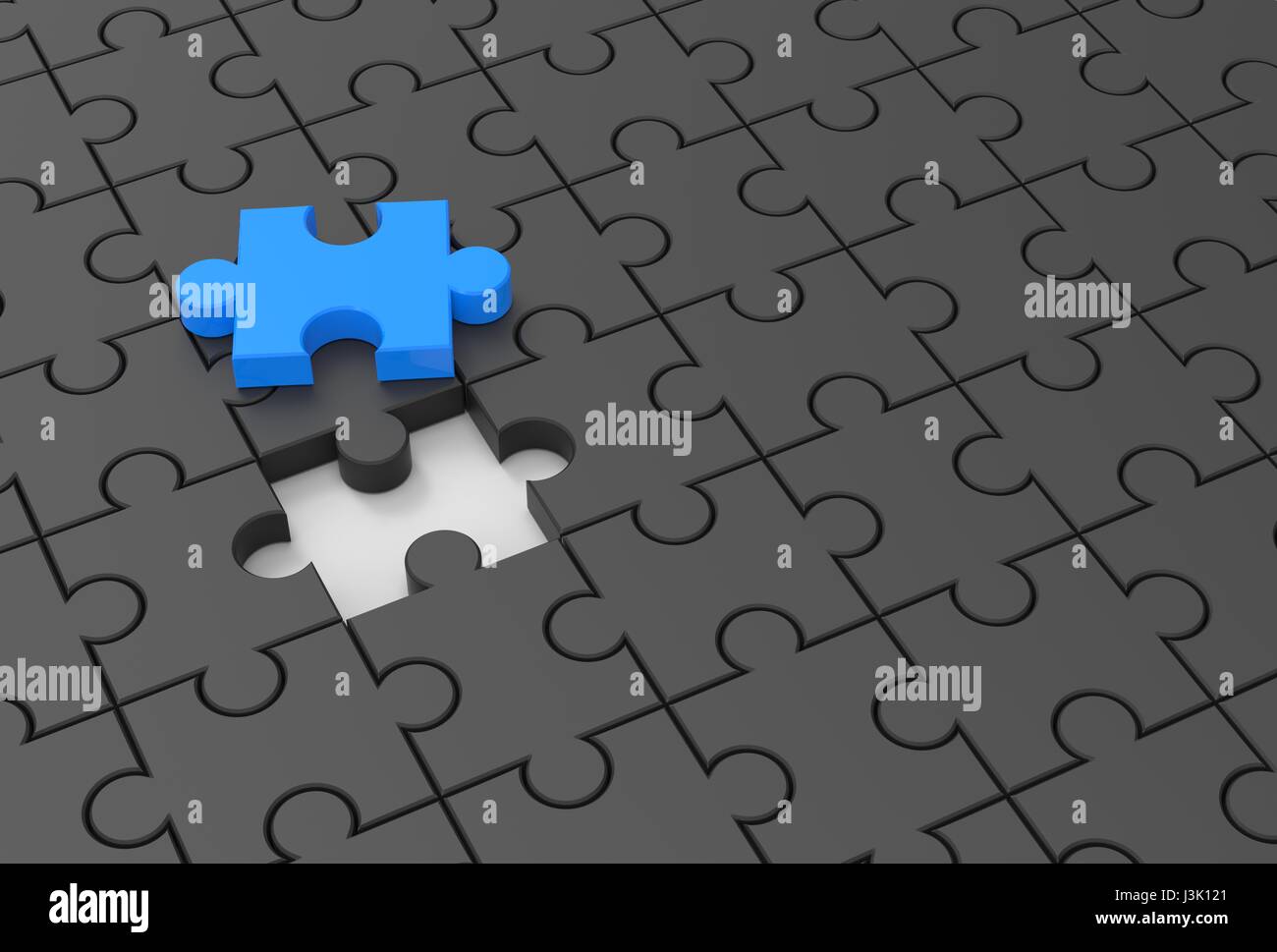 Jigsaw puzzle with missing piece. 3D illustrating Stock Photo - Alamy