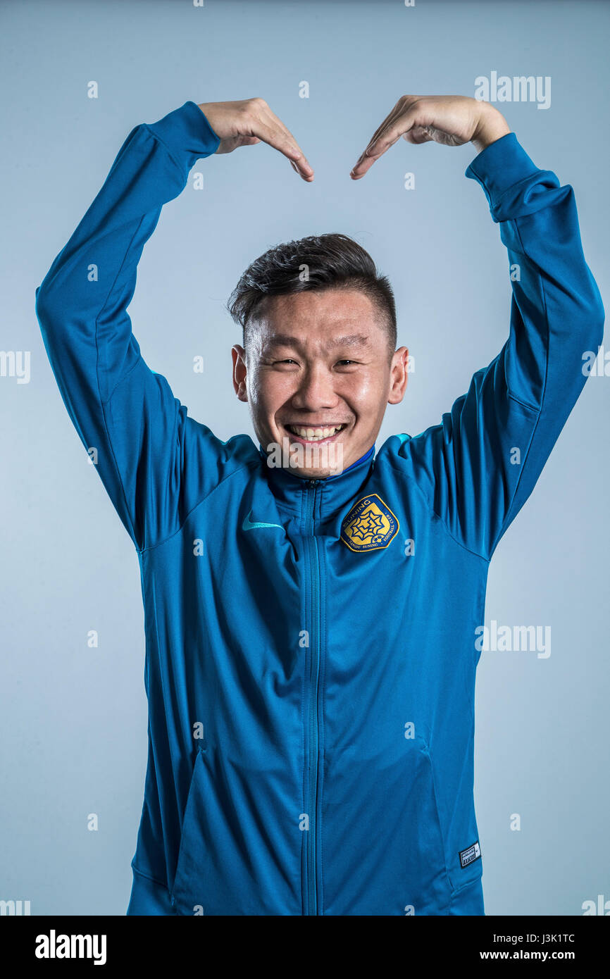 Portrait of Chinese soccer player Liu Jianye of Jiangsu Suning F.C. for ...