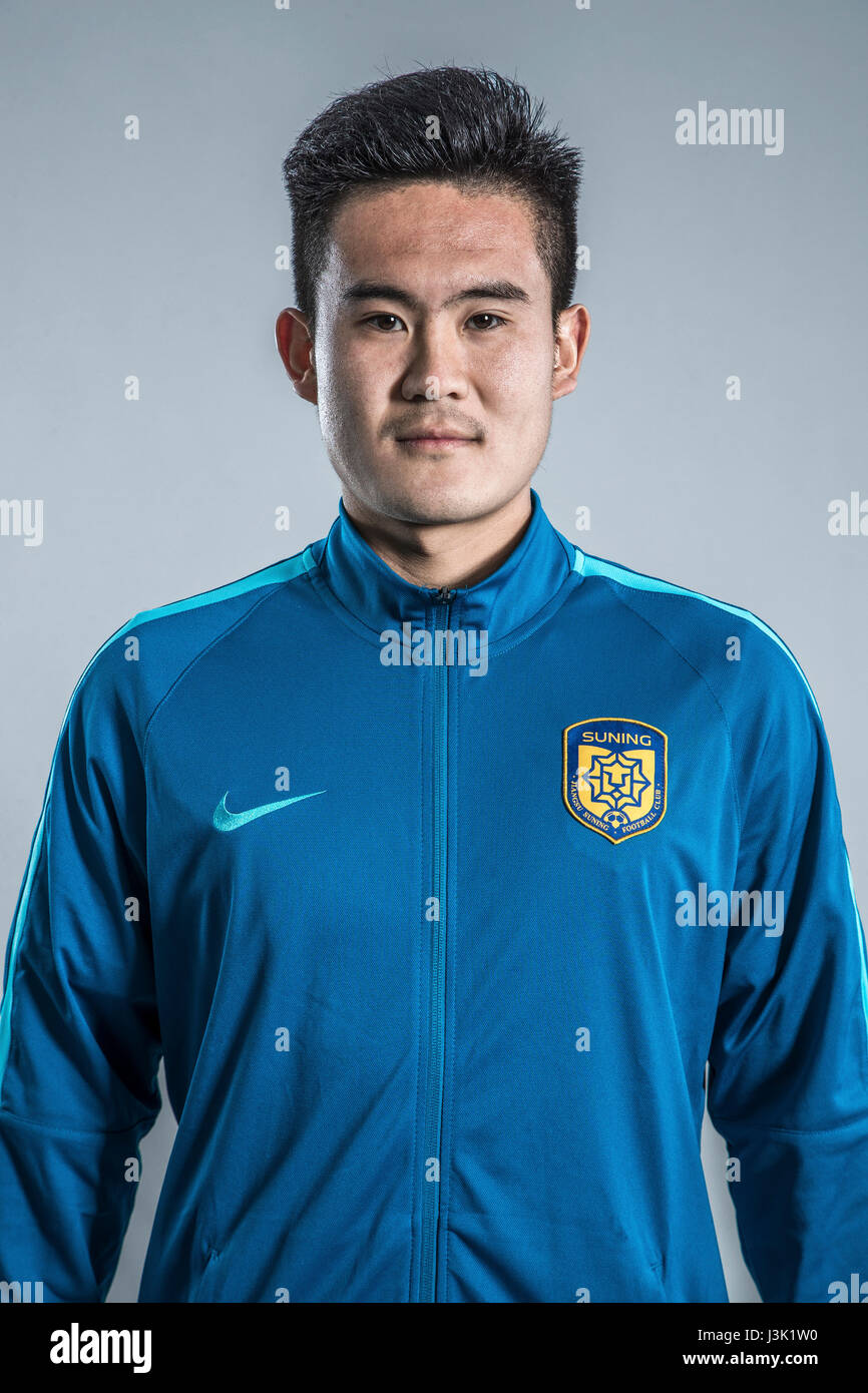 Portrait of Chinese soccer player Cao Kang of Jiangsu Suning F.C. for ...