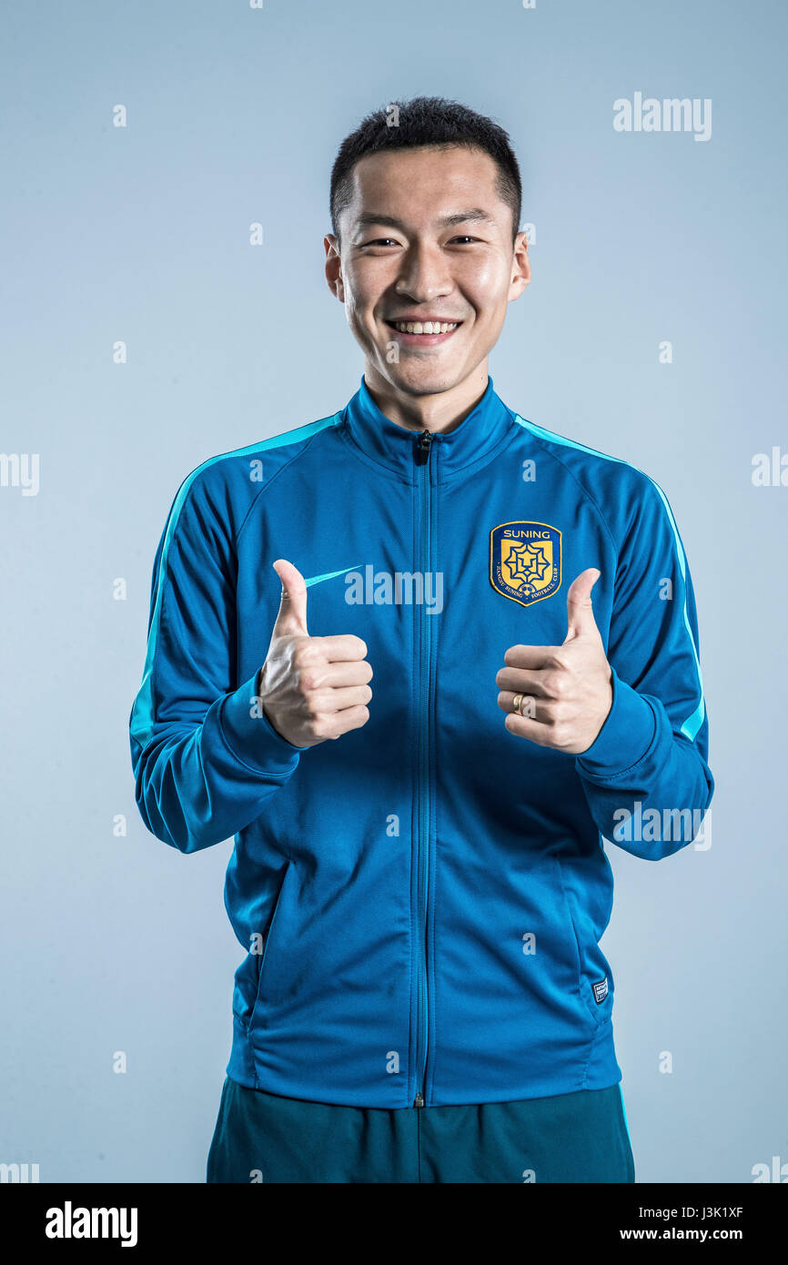 Portrait of Chinese soccer player Wu Xi of Jiangsu Suning F.C. for the ...