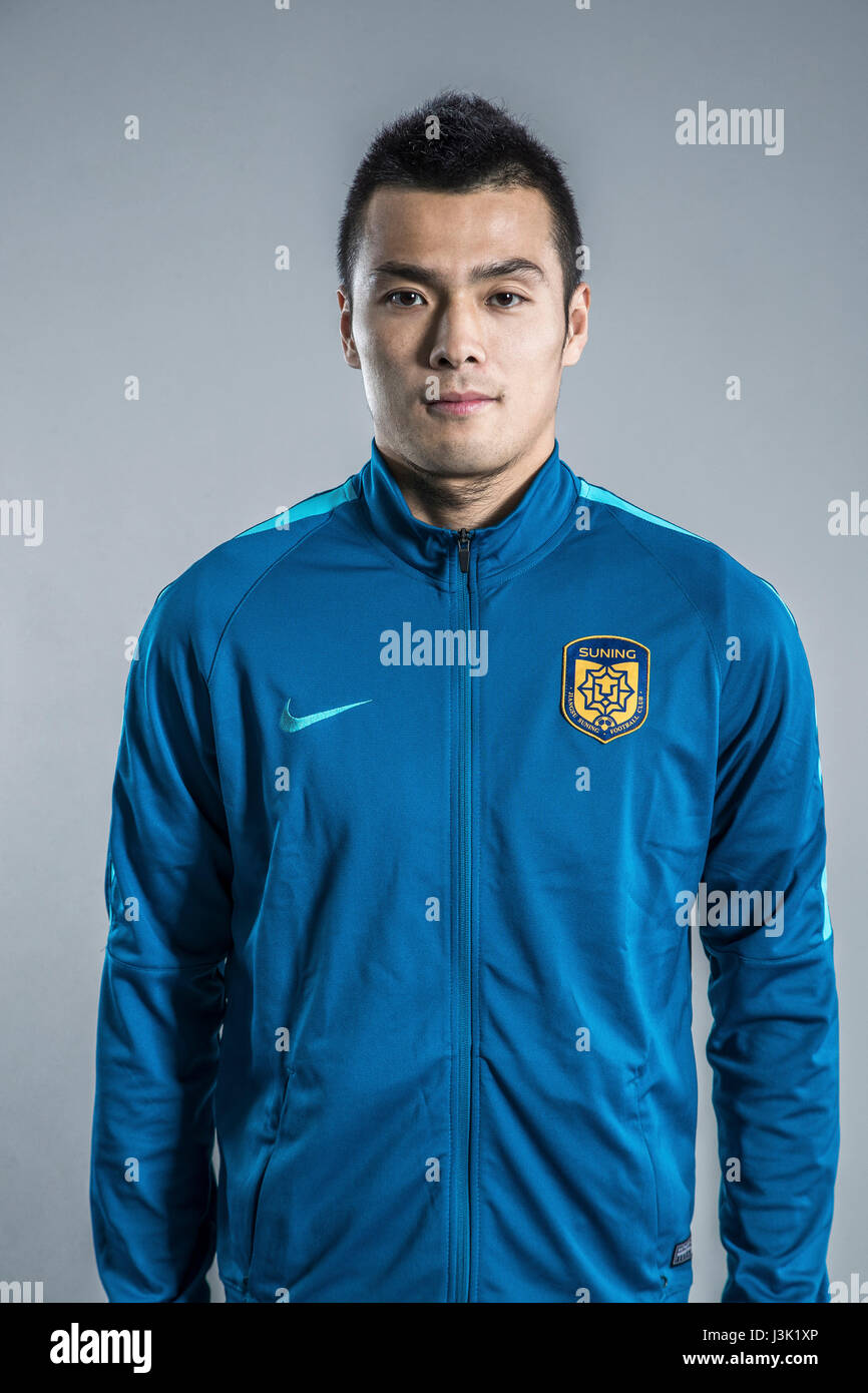 Portrait of Chinese soccer player Gu Chao of Jiangsu Suning F.C. for ...