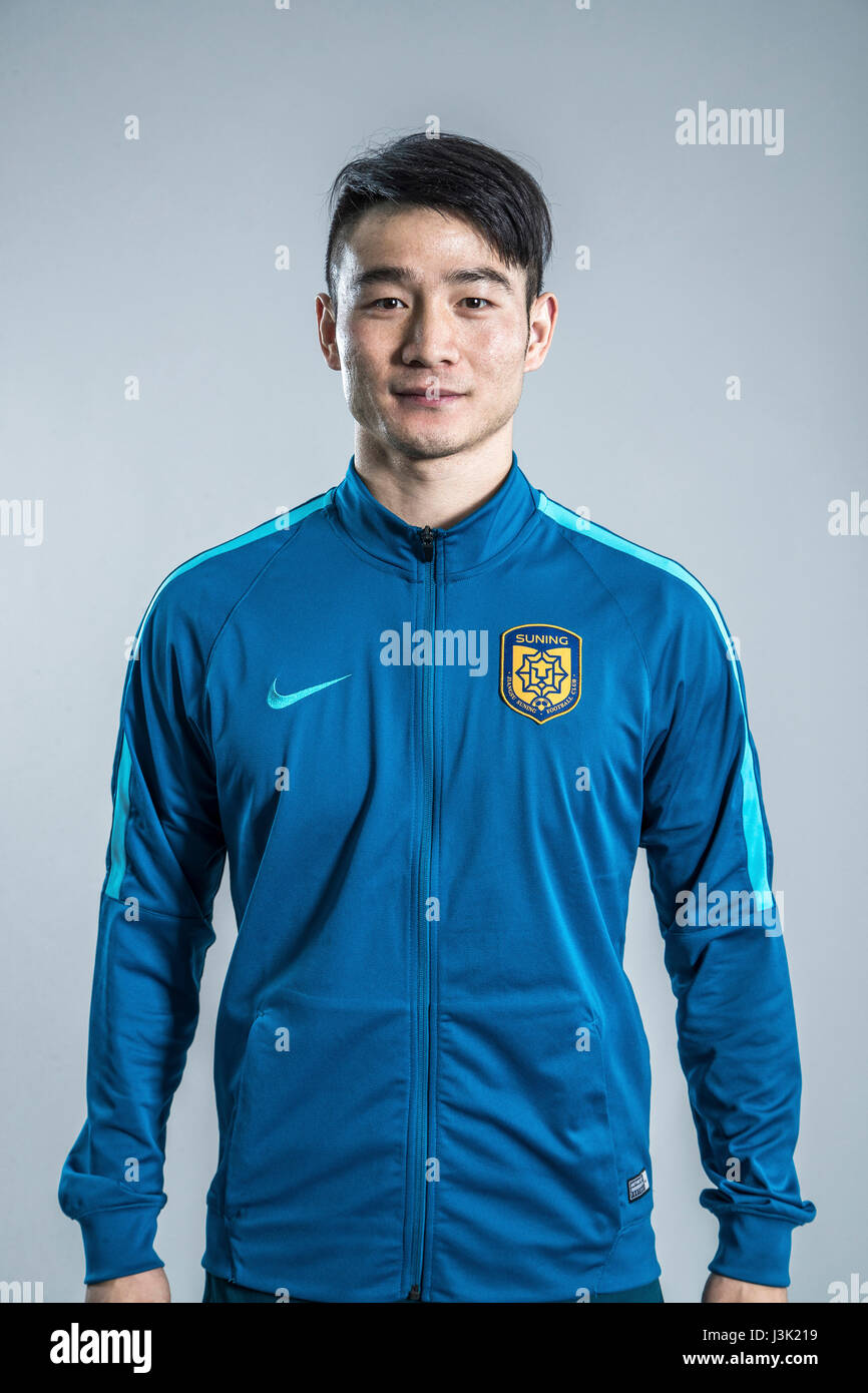 Portrait of Chinese soccer player Ji Xiang of Jiangsu Suning F.C. for ...