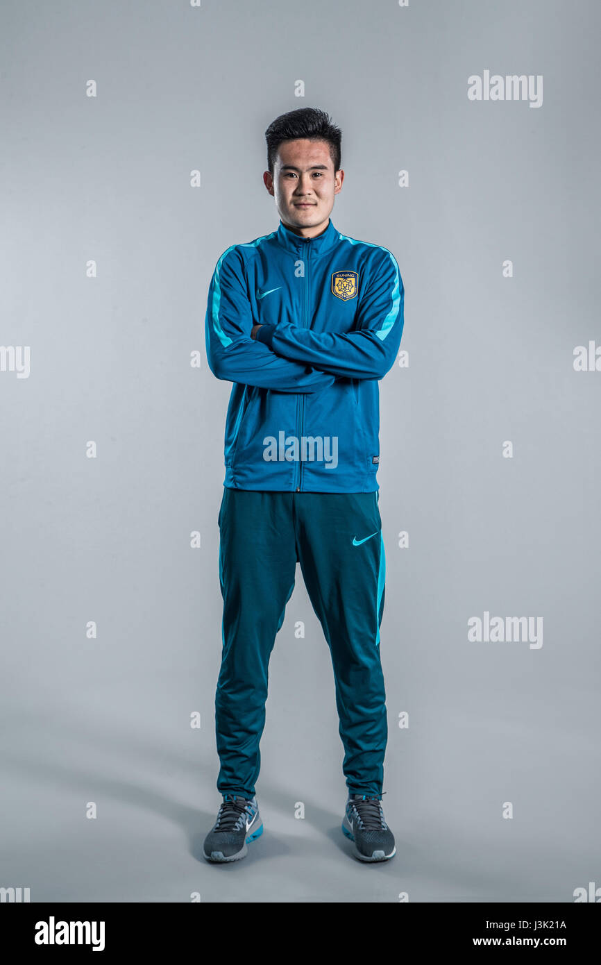 Portrait of Chinese soccer player Cao Kang of Jiangsu Suning F.C. for ...