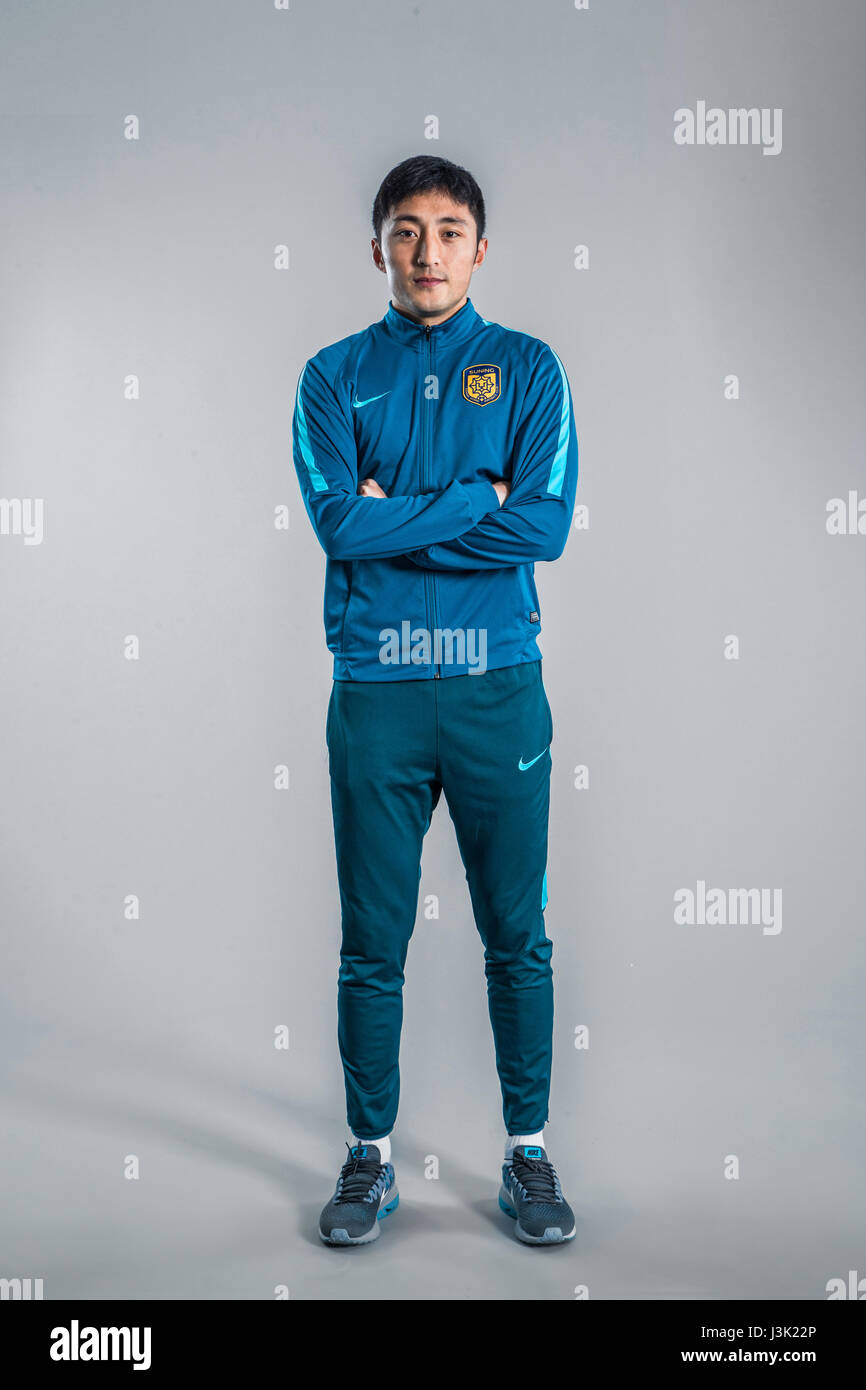 Portrait of Chinese soccer player Yang Boyu of Jiangsu Suning F.C. for ...
