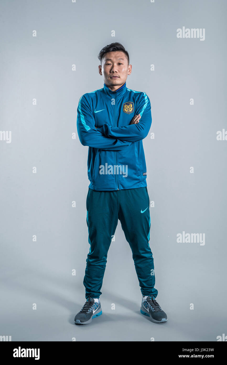 Portrait of Chinese soccer player Liu Jianye of Jiangsu Suning F.C. for ...