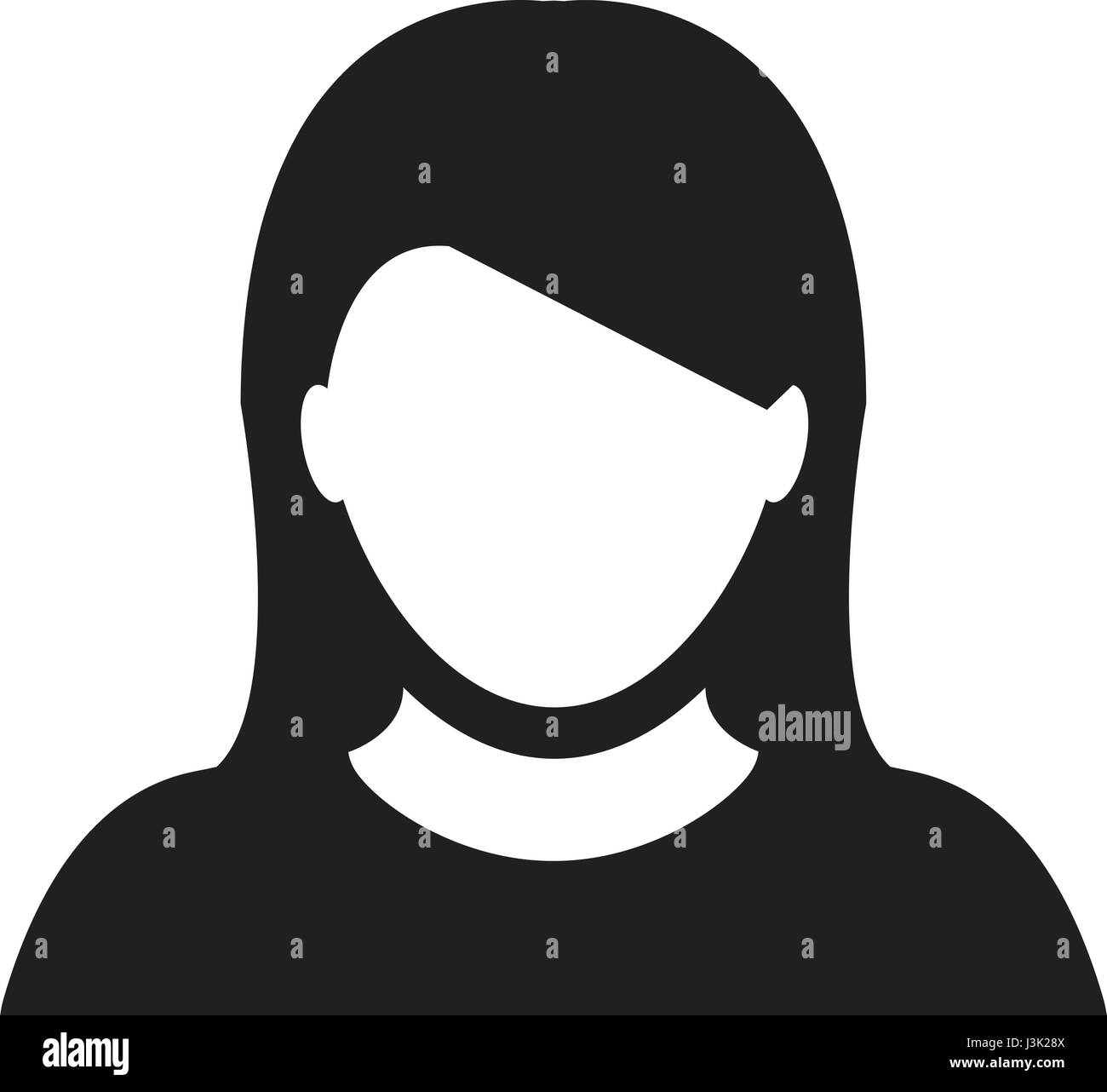 Woman User Icon - Person Profile Avatar Glyph Vector Illustration Stock ...