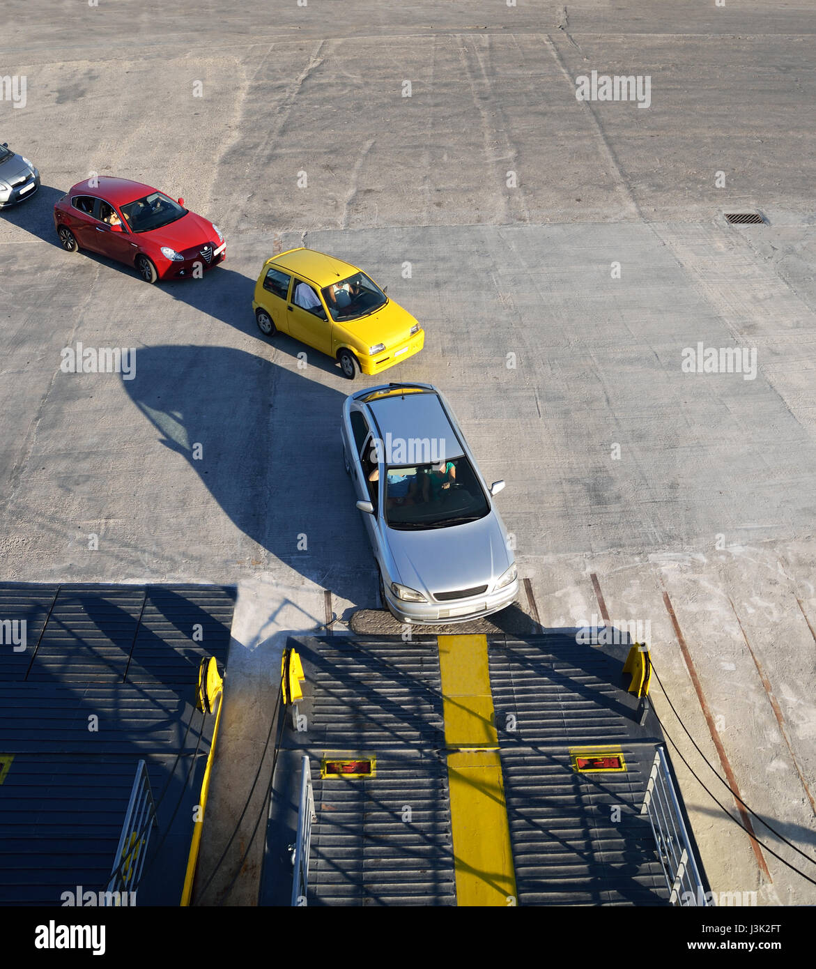 Boarding cars on the ferry boat Stock Photo - Alamy