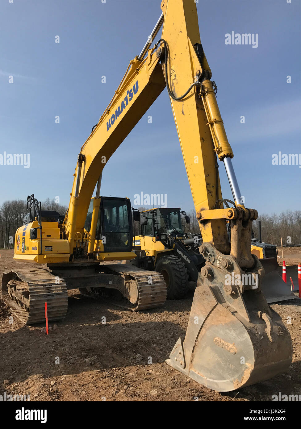 excavator on construction site Stock Photo - Alamy