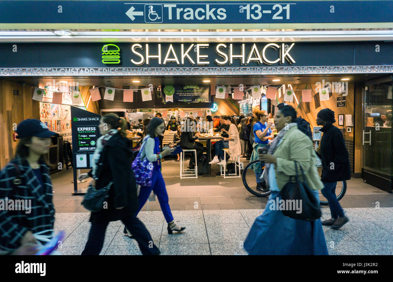 A Shake Shack restaurant in Penn Station in New York on Thursday, May 4 ...