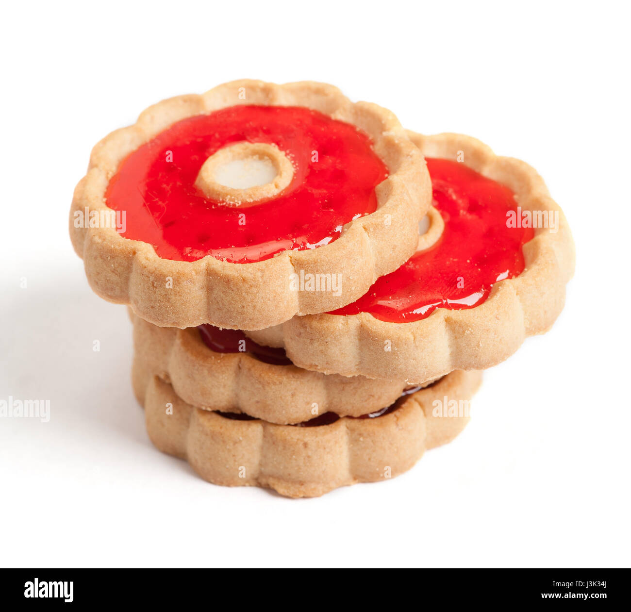 Cookies with red jam isolated on white Stock Photo - Alamy