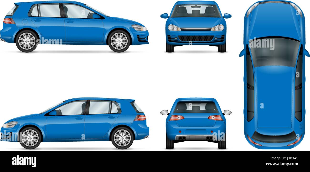 Blue vector car on white background, template for car branding and ...