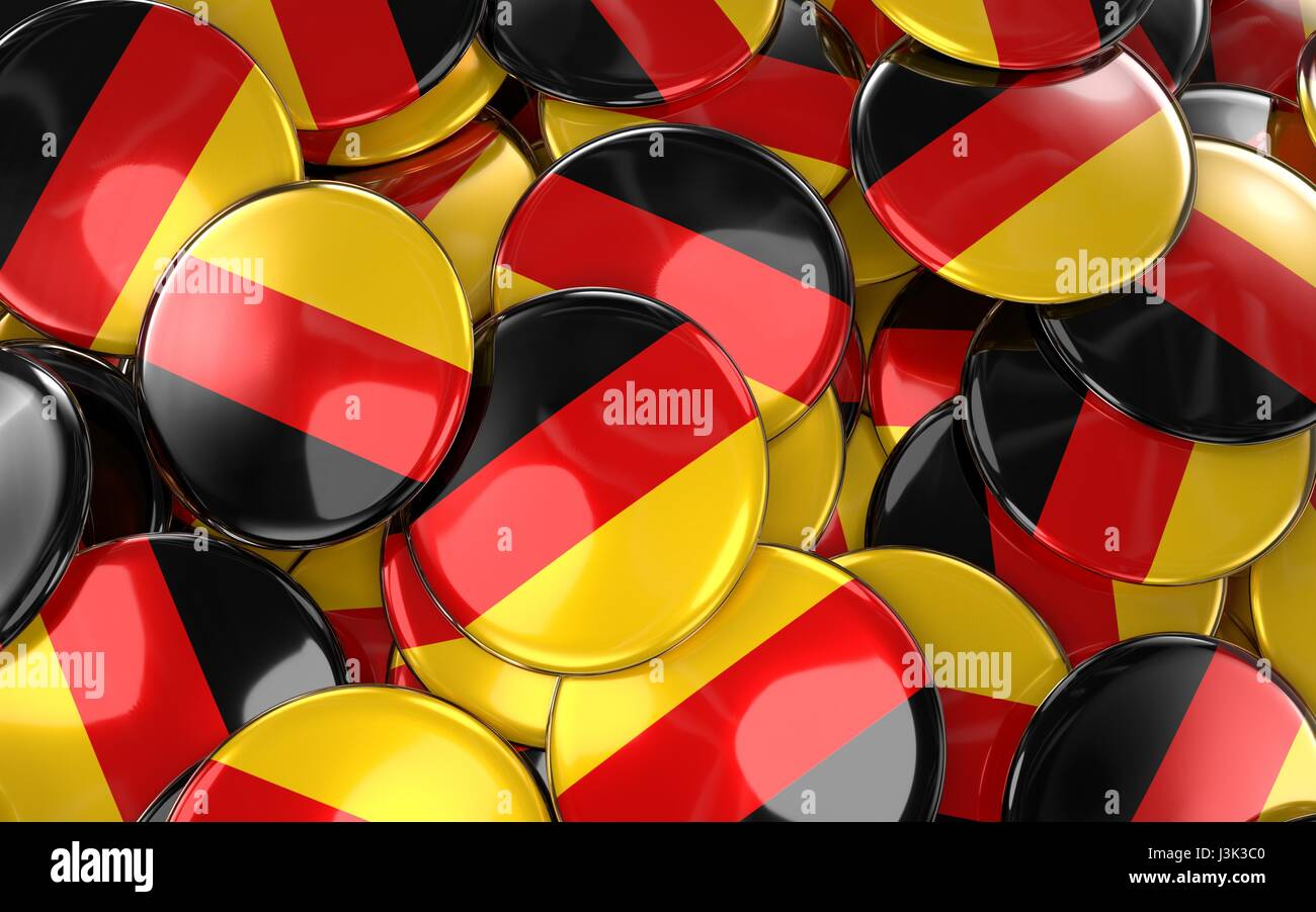 Germany Badges Background - Pile of German Flag Buttons. 3D Rendering ...