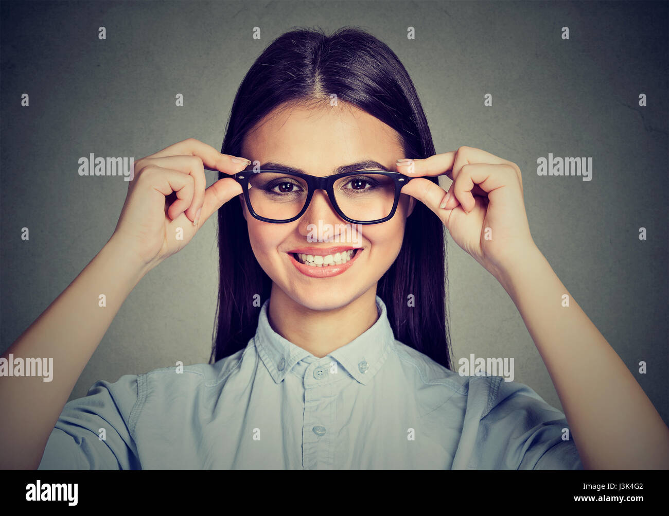 Lady cheeky smile hi-res stock photography and images - Alamy