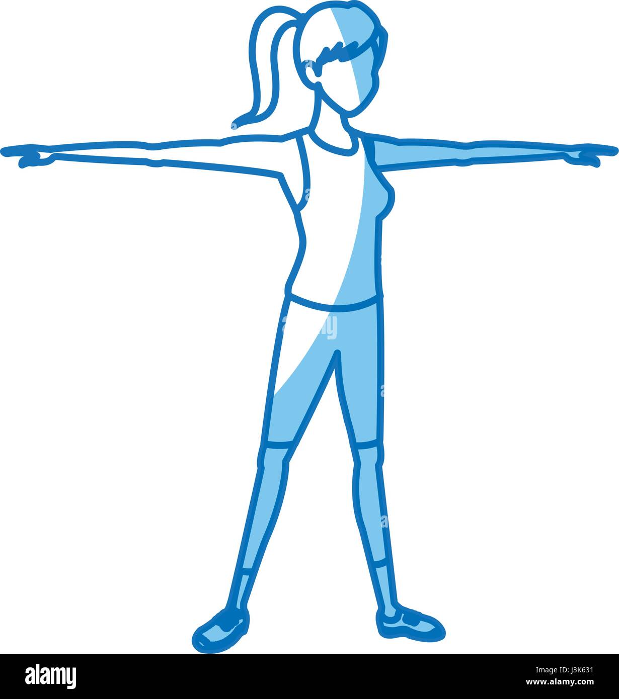 girl sportive training open arms design graphic Stock Vector Image ...