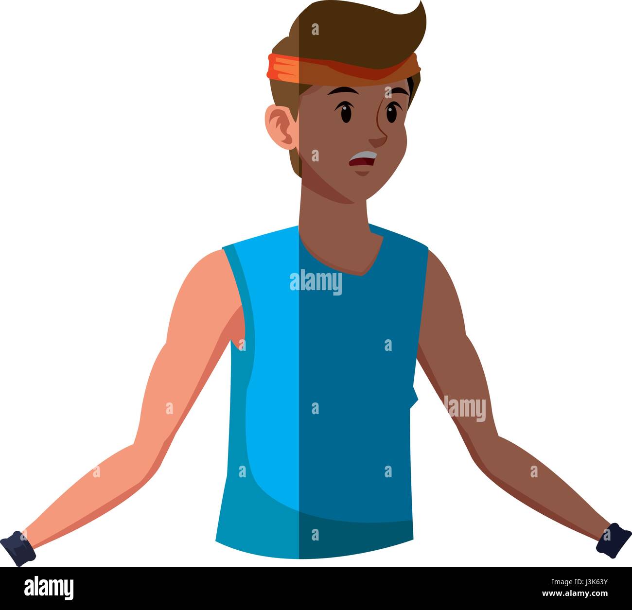 cartoon man fitness sport outwear design graphic Stock Vector Image ...